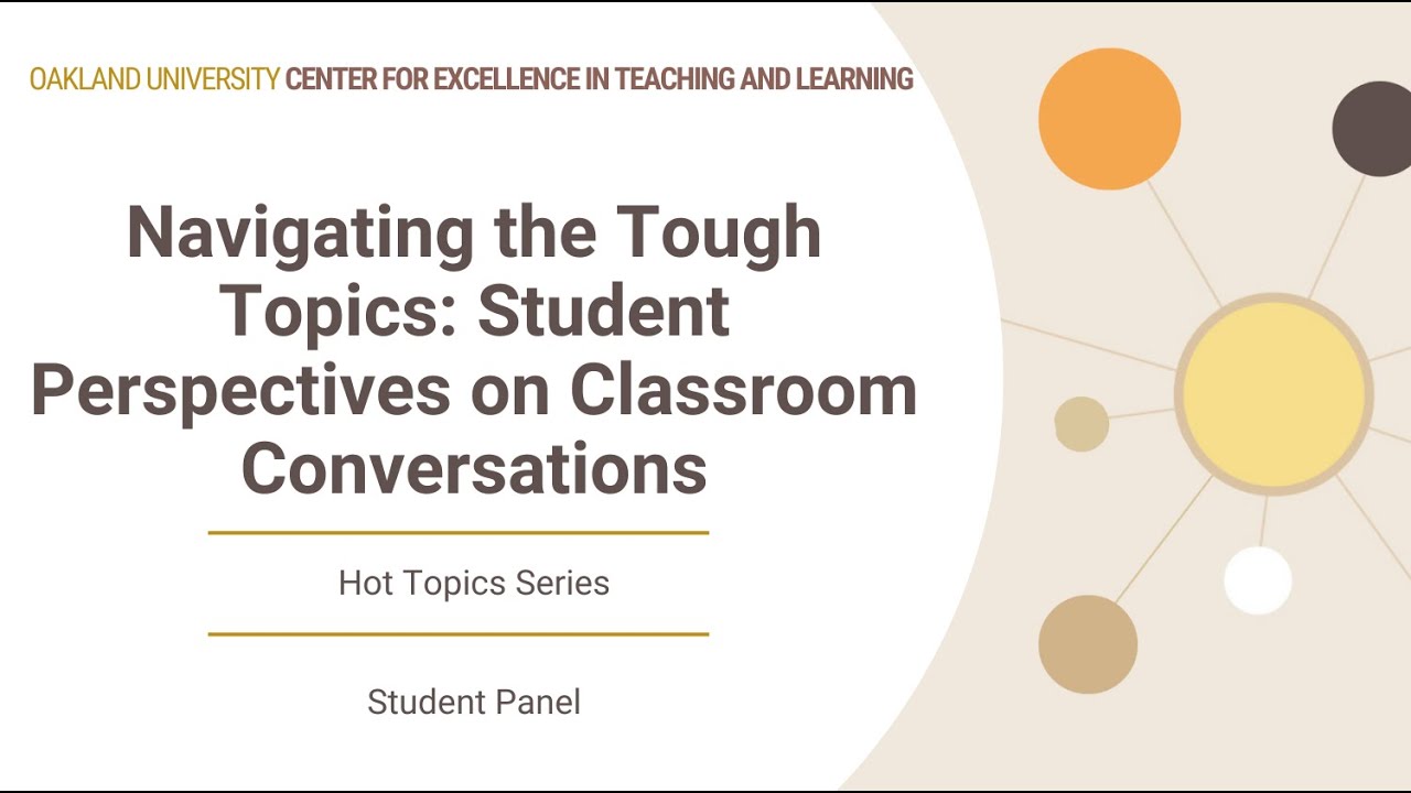 Student Panel: Navigating the Tough Topics in Class Discussion - YouTube