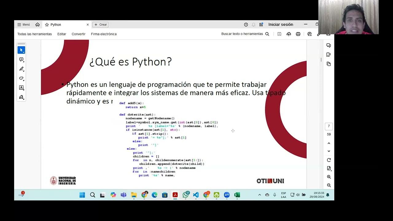 SESION 1 - VII CURSO DE ESPECIALIZACIÓN EN PROGRAMACIÓN EN PYTHON BÁSICO - YouTube