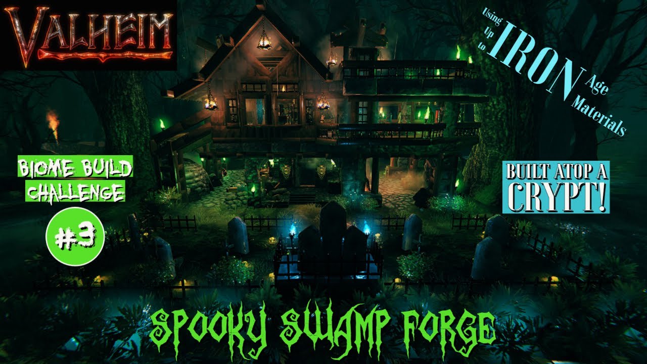 Valheim | My SPOOKIEST build Yet - Haunted Crypt Forge - YouTube