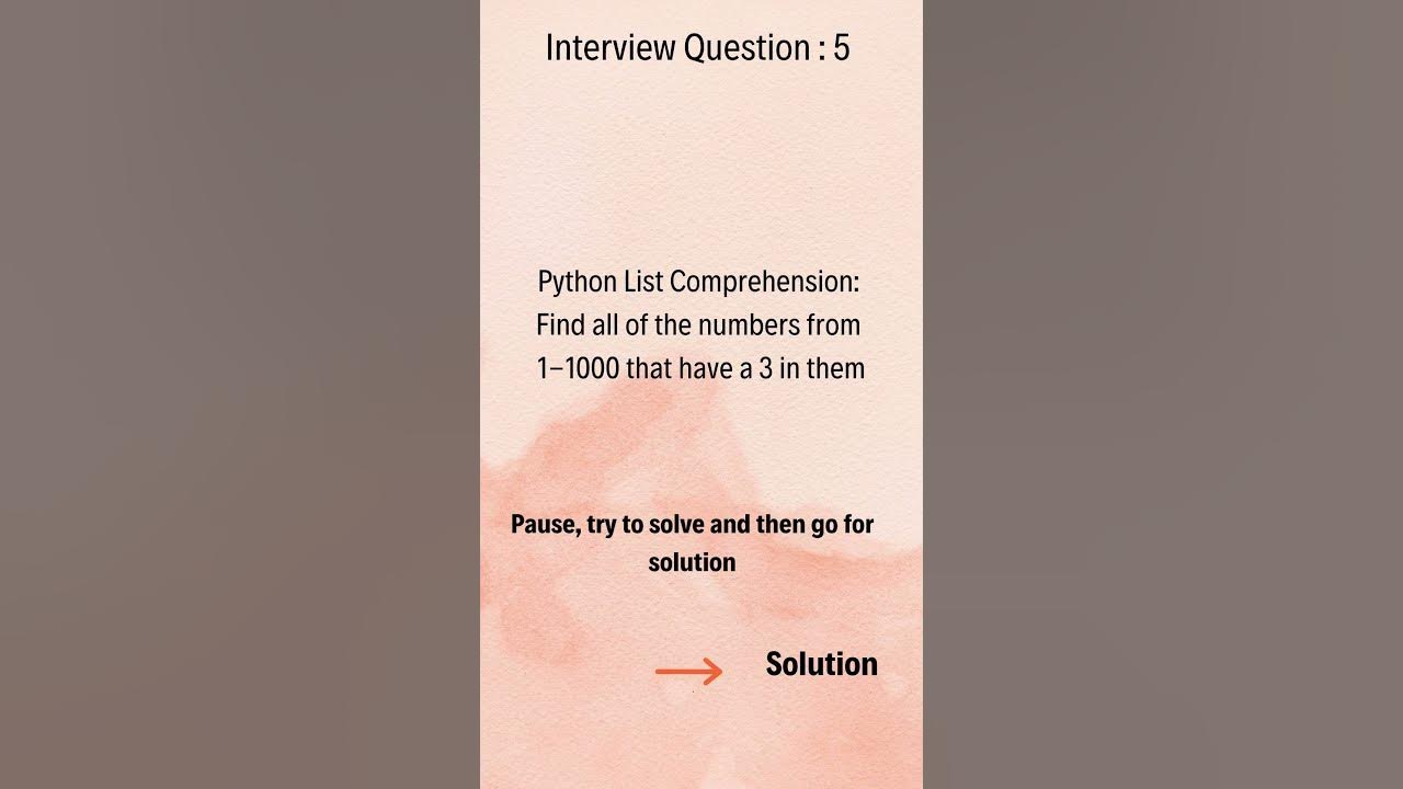 Interview Question 5 Python ListComprehensions#learnpython# ... Interview Question 5 Python ListComprehensions#learnpython# ...