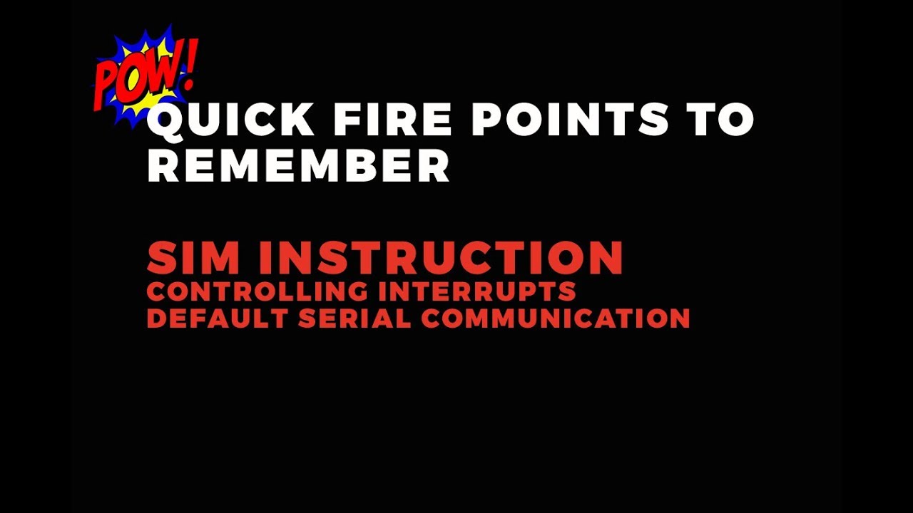 SIM Instruction in 8085 | Interrupt Programming basics | Quick Fire Tips - YouTube