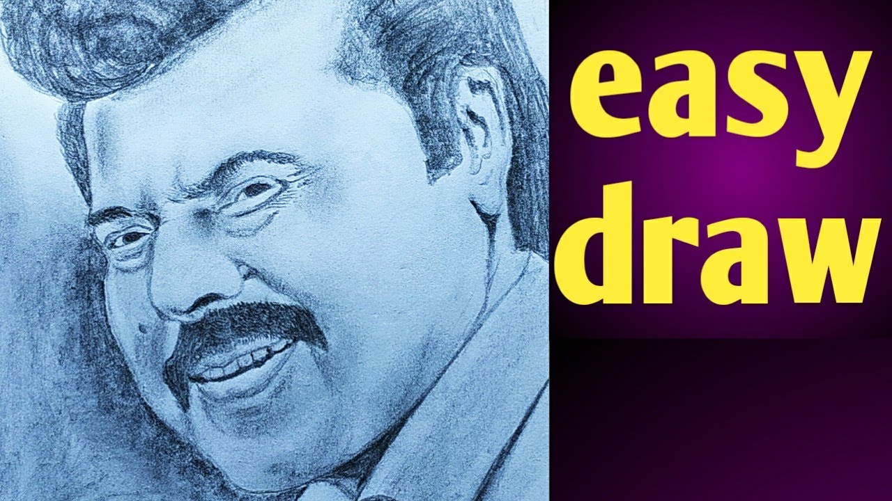 Mammootty / pencil drawing / how to draw mammootty / free hand drawing ...