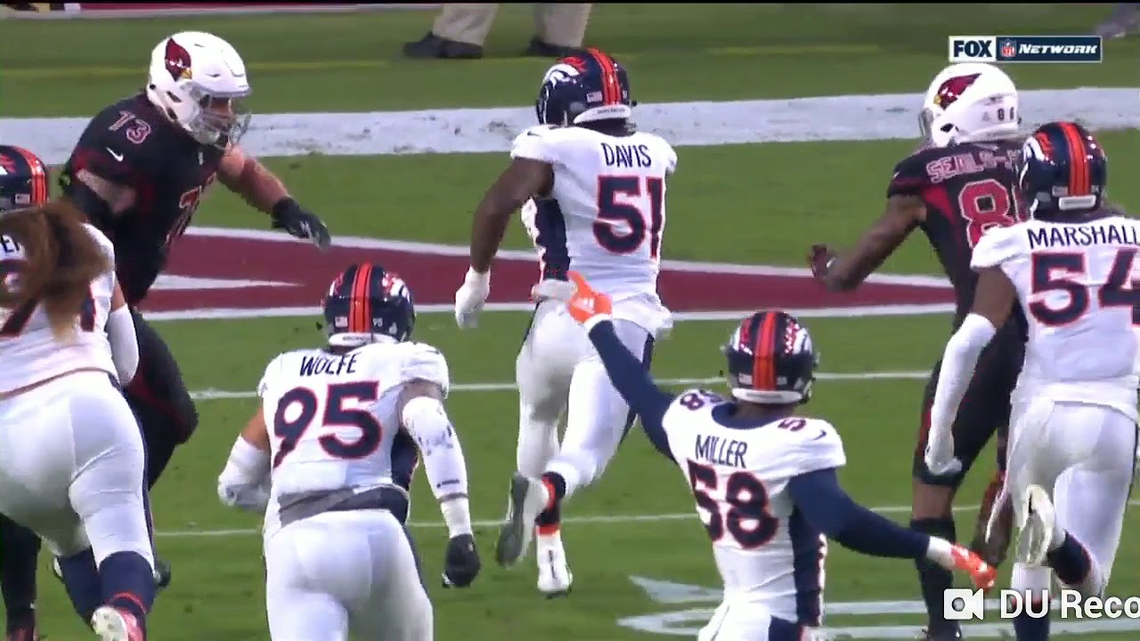 Todd Davis Pick Six 2rd Play of the Game. Cardinals Vs Broncos - YouTube