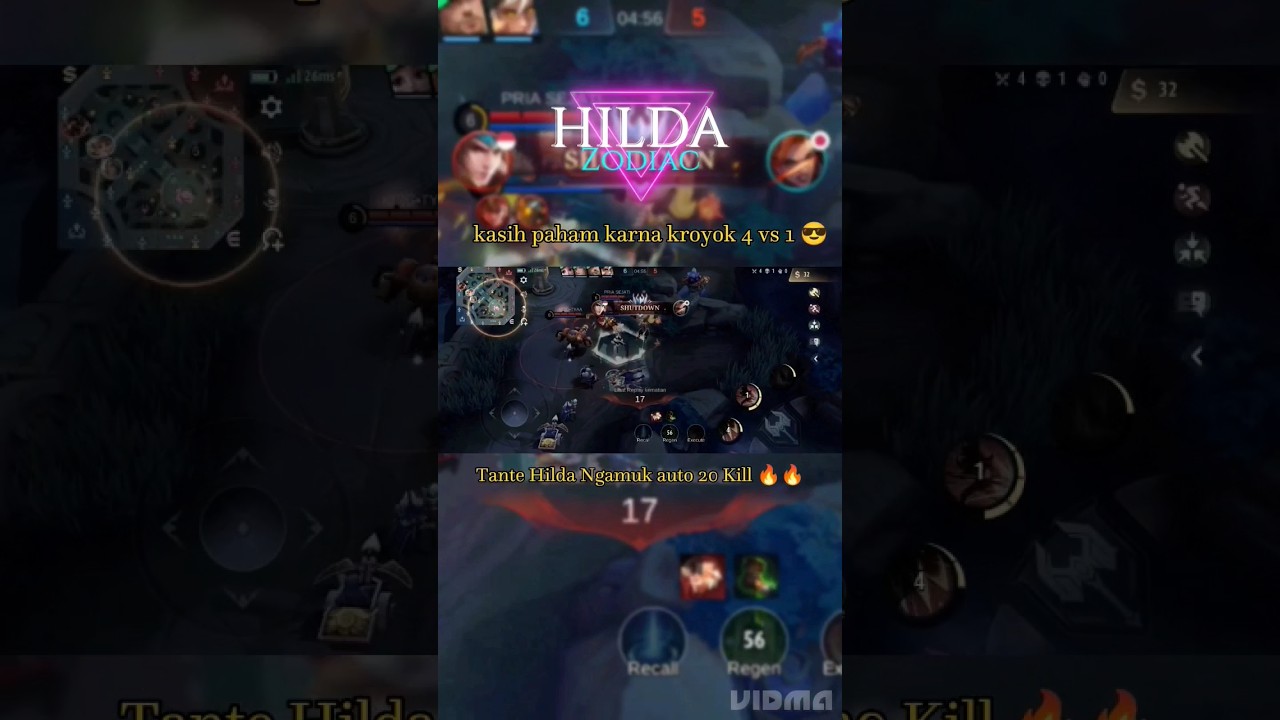 4 Vs 1 ... HILDA MODE ON 🔥🔥😂 #hilda #mlbbindonesia #mlbbphilipines # ...