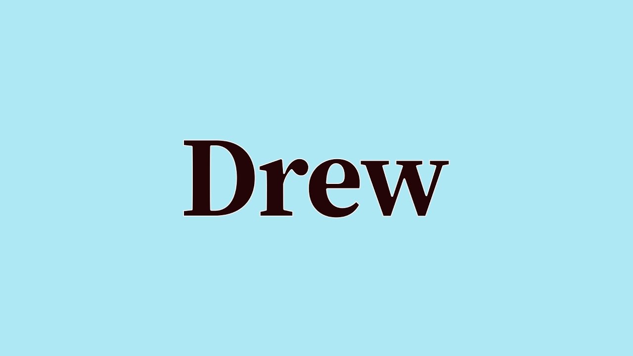 Drew Pronunciation and Meaning - YouTube