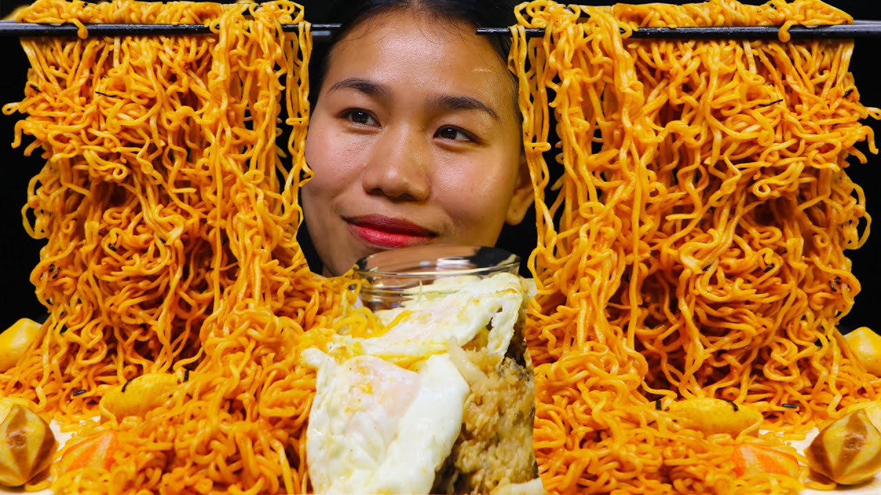 Real Cooking Mukbang|Noodle,Meatballs and Fried Mushroom🍄🍝🧆|Eating Show ...