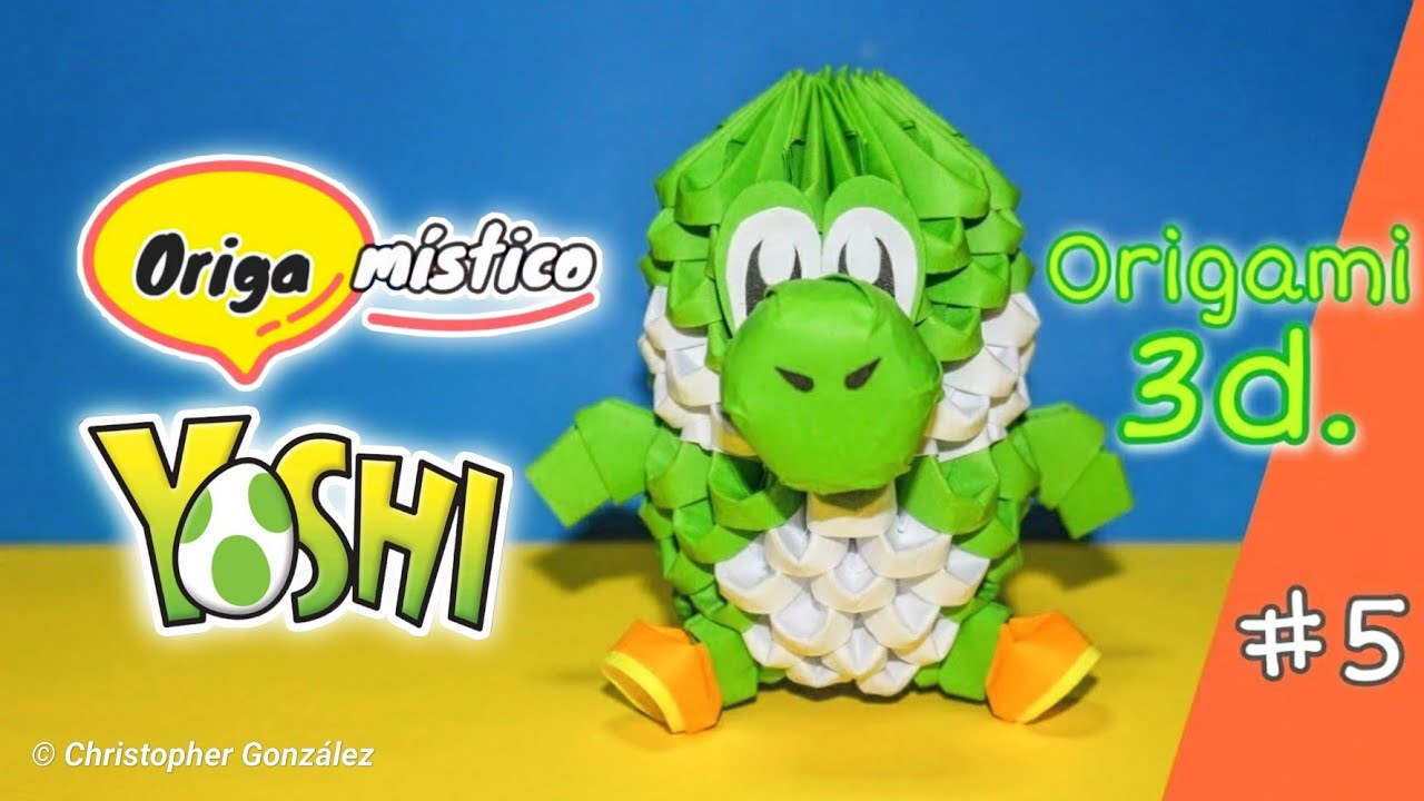 Como hacer a Yoshi en origami 3d, tutorial. - YouTube