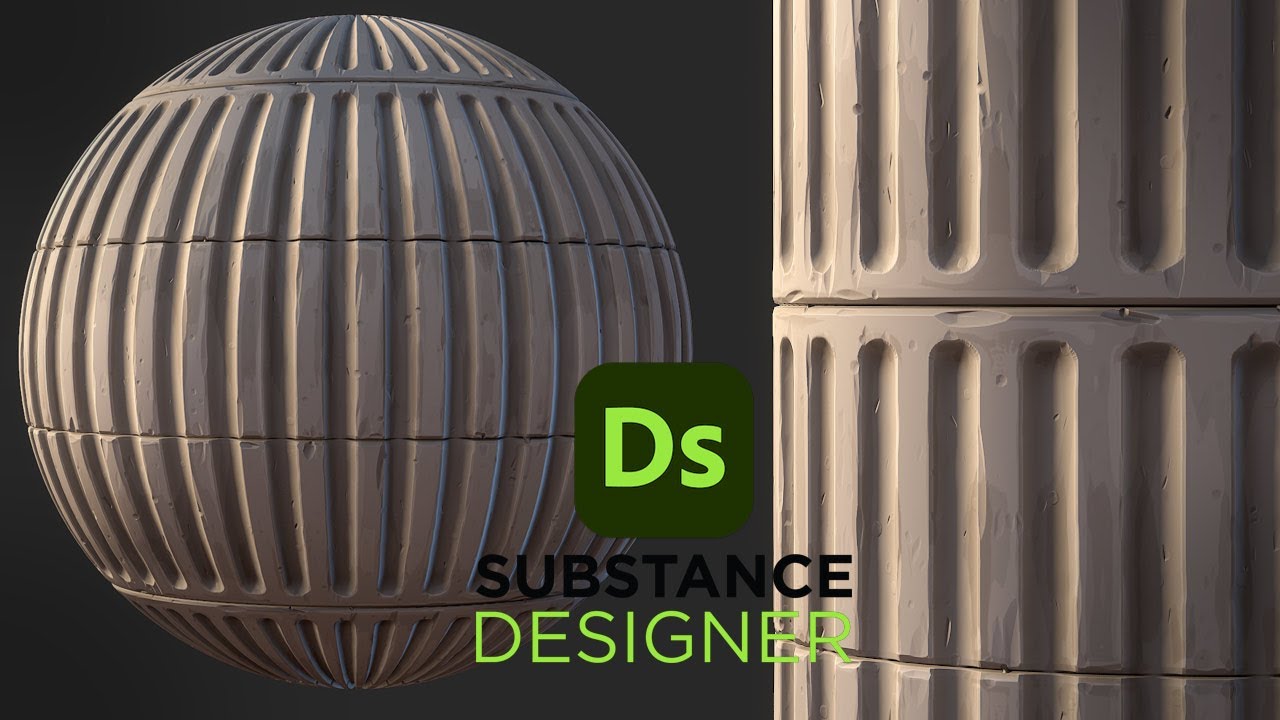Stylized Concrete Column Material - Substance 3D Designer - YouTube
