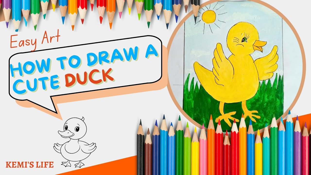 How to draw a Cute Duck I Easy Art I Step By Step Tutorial - YouTube