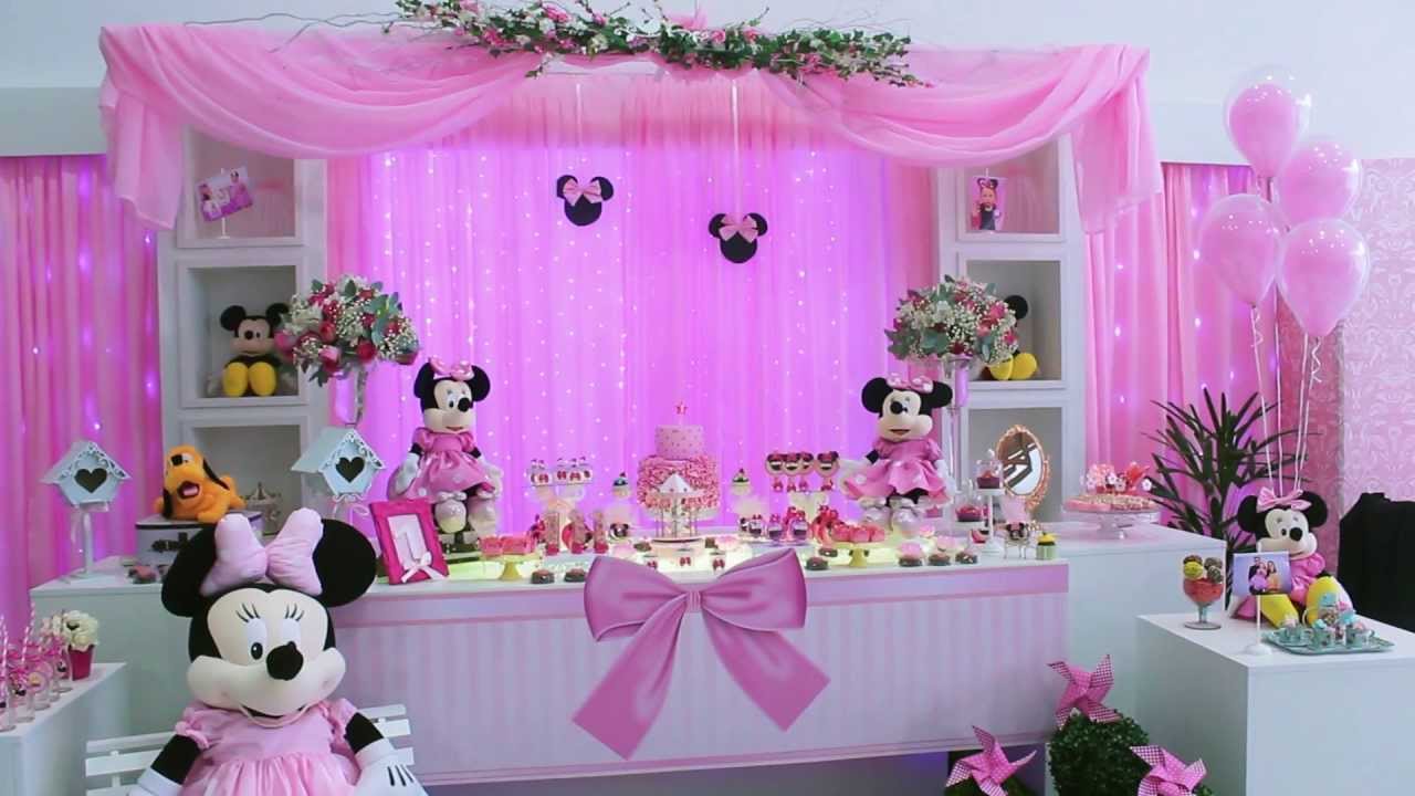 Decoração Minnie Rosa - YouTube