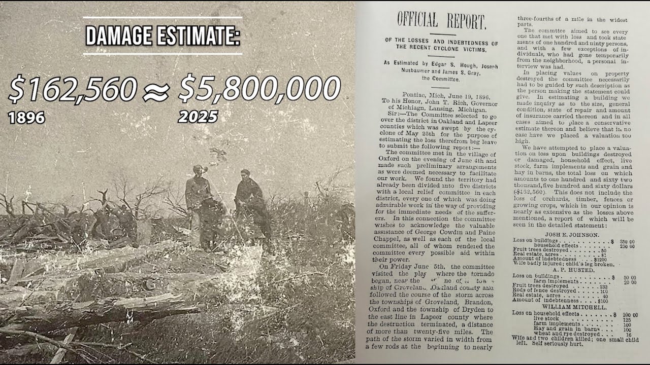 Michigan "Cyclone" of 1896: F5 Tornado Destroys Oakwood & Thomas - YouTube