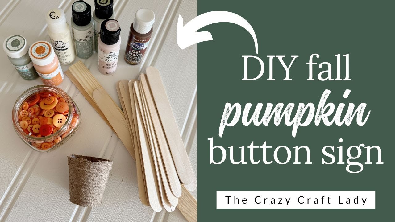 Button Pumpkin Topiary Sign for Fall - YouTube