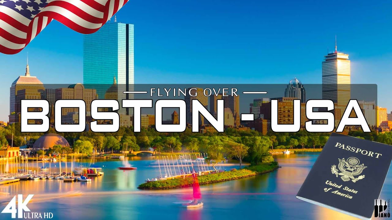 FLYING OVER BOSTON, USA (4K UHD) - Wonderful Natural Landscape With ...
