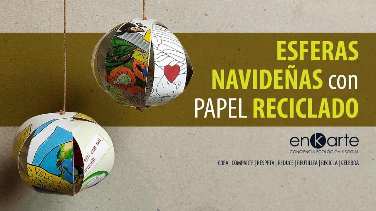 🎄 Cómo Hacer Esferas de Navidad con Papel Reciclado 🎄 | DIY Navideño ...