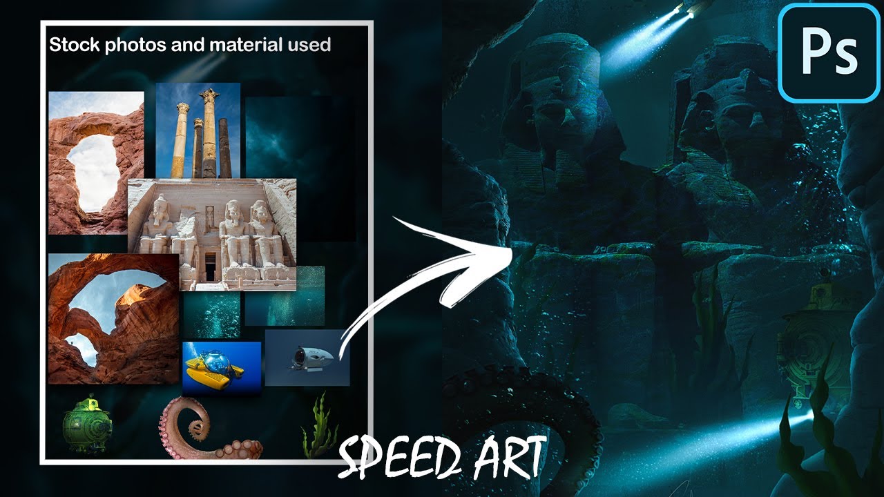 Creating a Deep Sea Artwork in Photoshop - Photo manipulation ( Speed ...