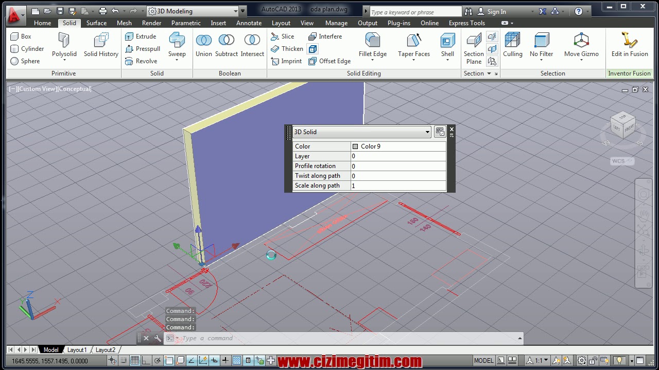AutoCAD Polysolid Komutu - YouTube