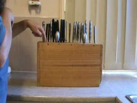 Make a custom knife block from a shelf - YouTube
