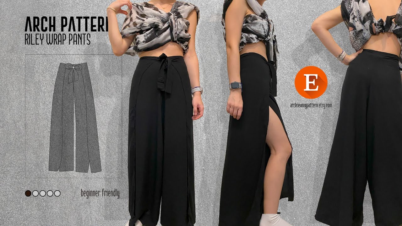 Wrap Pants Pattern, Trousers Pattern, Riley Pants Pattern, Digital ...