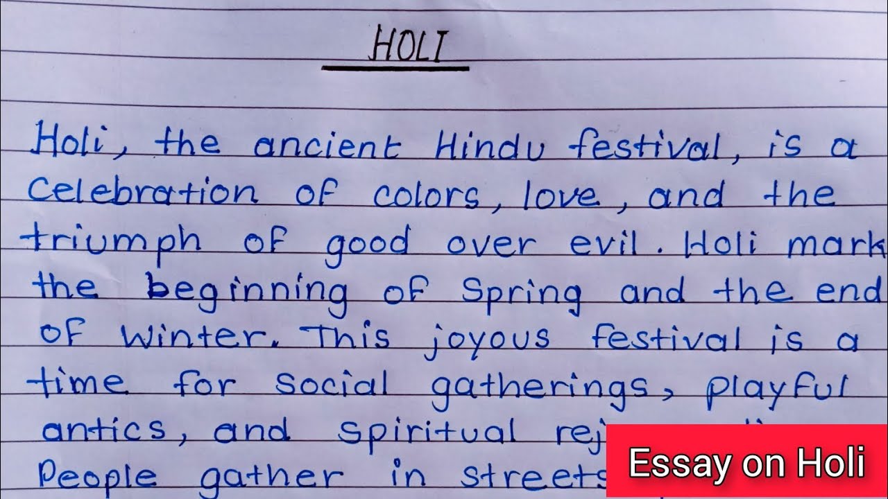 Essay on Holi|| Holi essay writing in english - YouTube