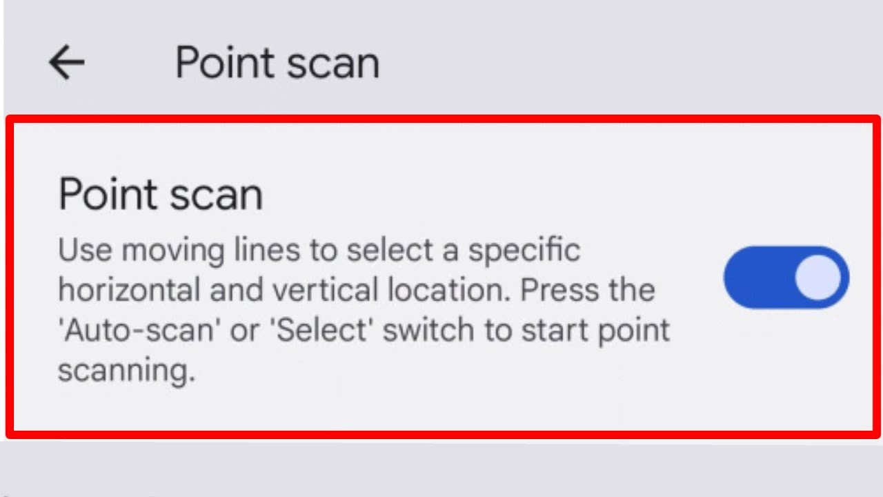 How To Fix And Enable Point Scan In Android Youtube