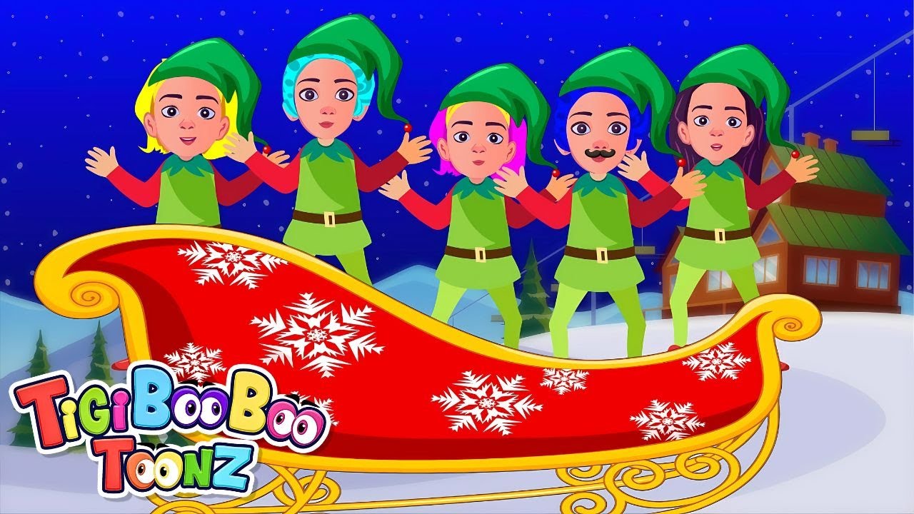 Five Little Elves 🎅 | Fun Christmas Song for Kids by TigiBooBoo - YouTube