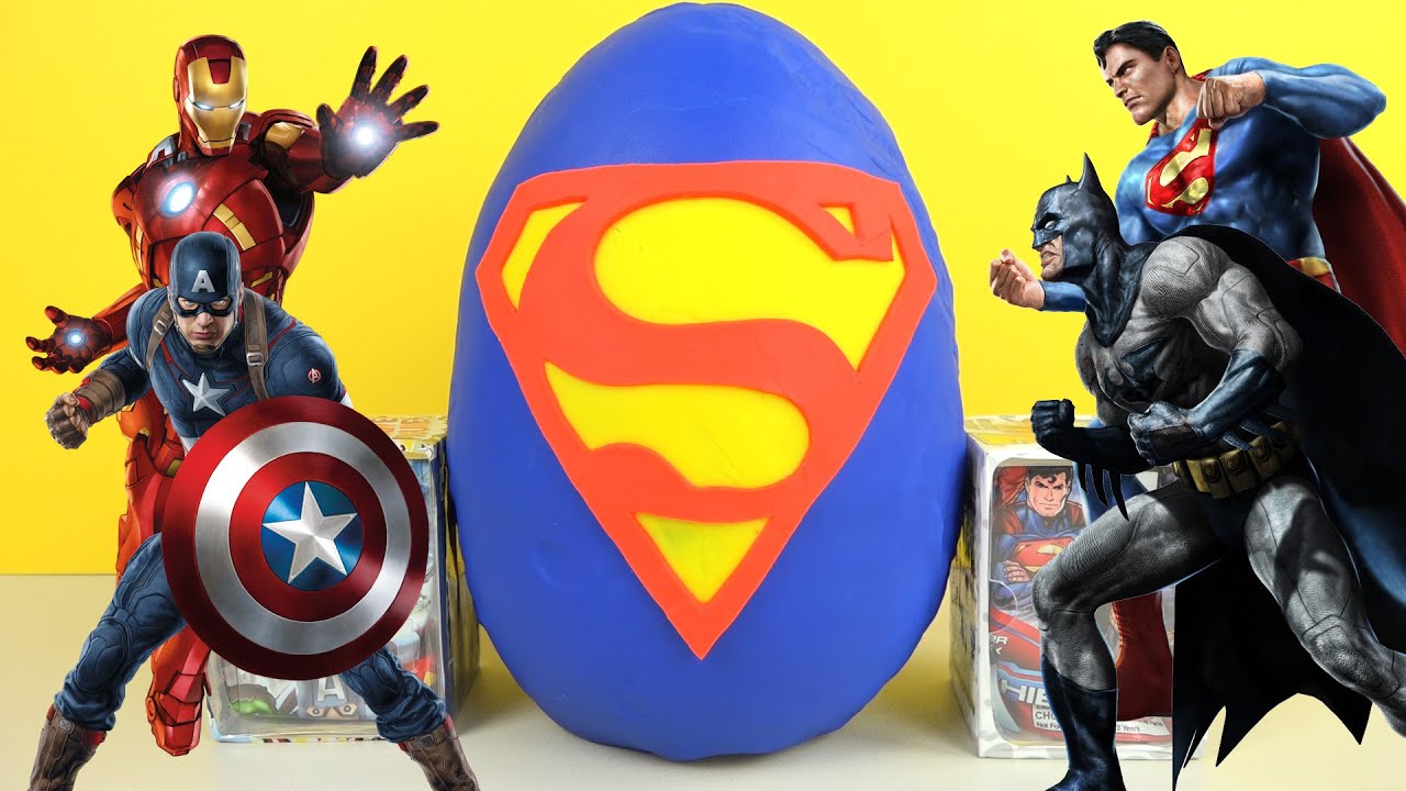 Superhero Giant Play-Doh Surprise Egg Superman Batman Marvel Avengers ...