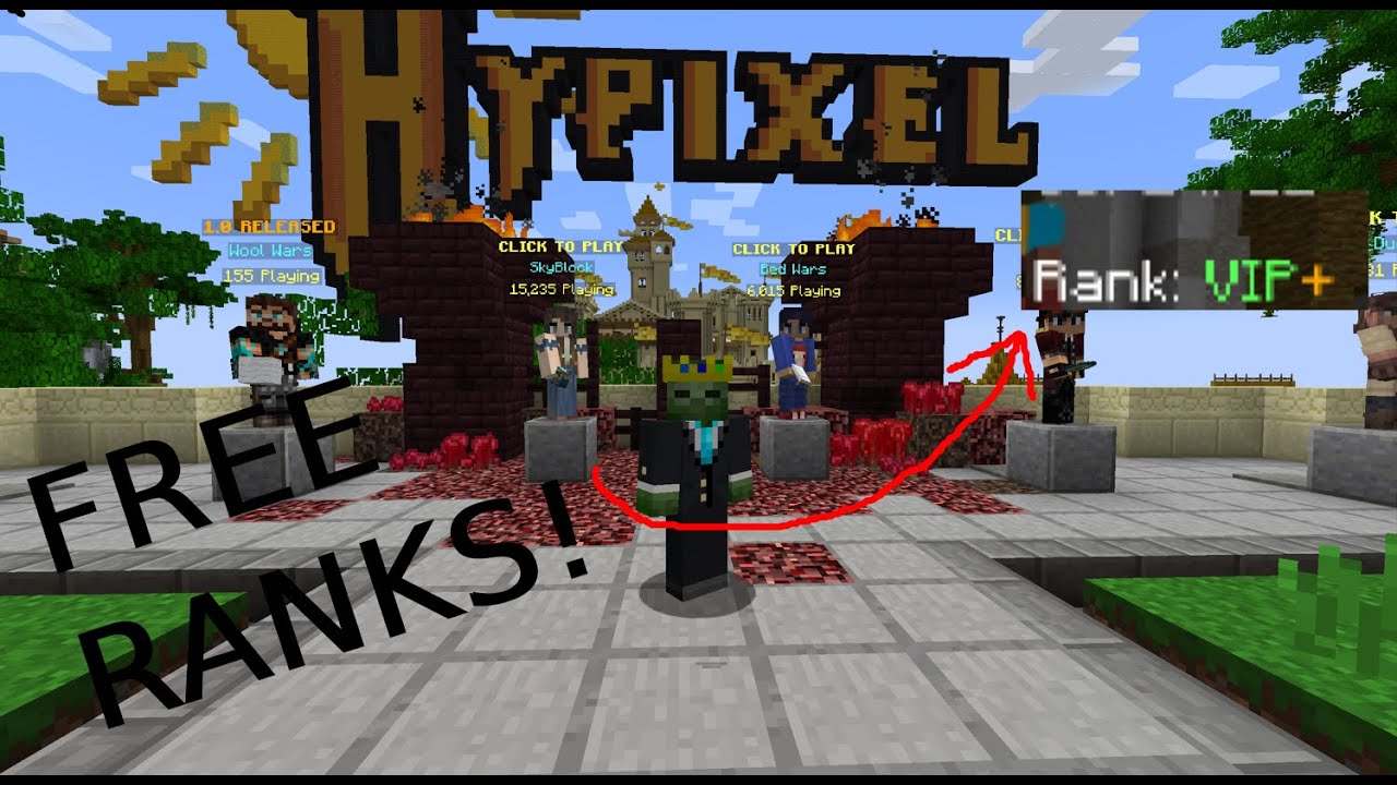 Minecraft hypixel how to get free ranks! - YouTube