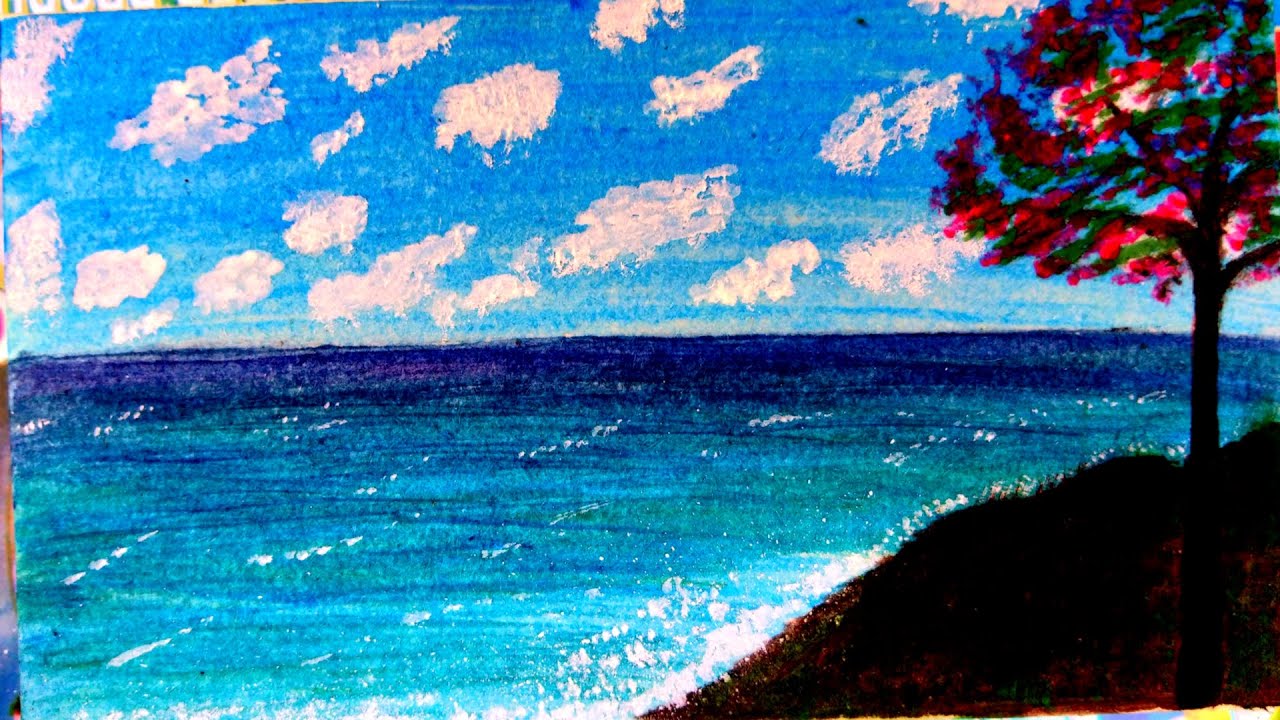 Sea landscape painting [Acrylic painting tutorial]Easy painting for ...