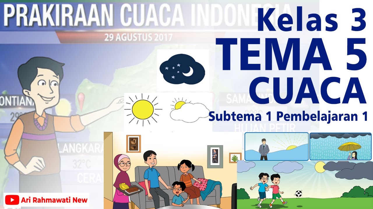 TEMA 5 KELAS 3 SUBTEMA 1 PEMBELAJARAN 1 || Mengenal Cuaca dan Lambang Pecahan Sederhana - YouTube
