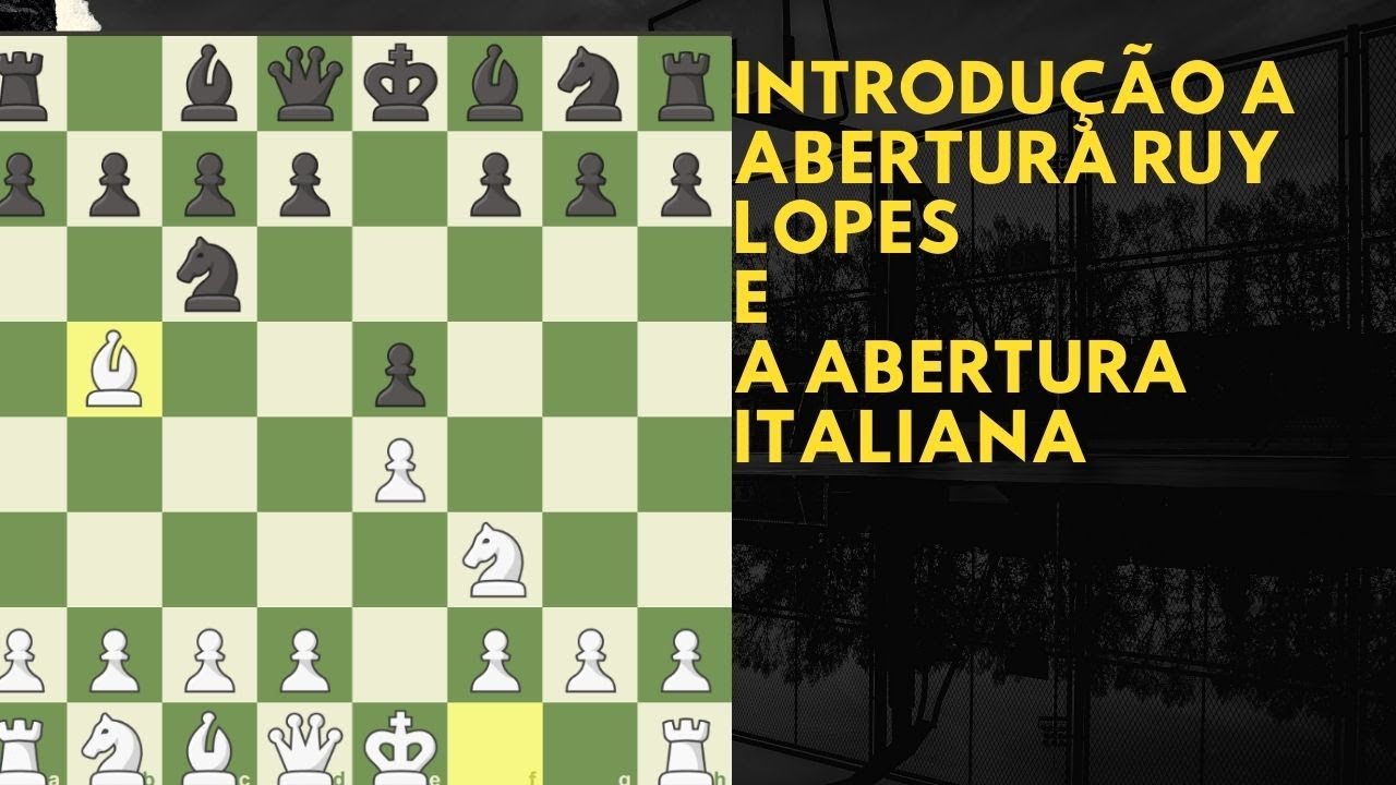 Introdução a Abertura Ruy Lopes e Italiana para iniciantes - YouTube