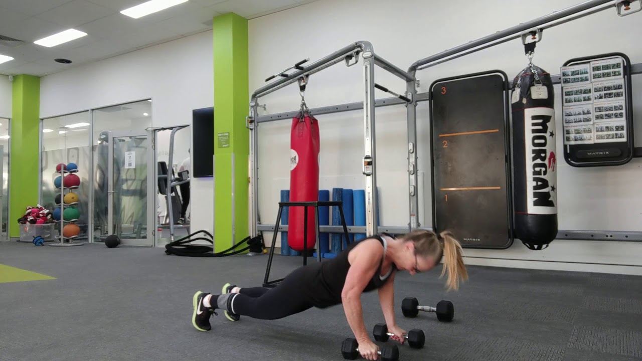 Burpees with dumbbell weights - YouTube