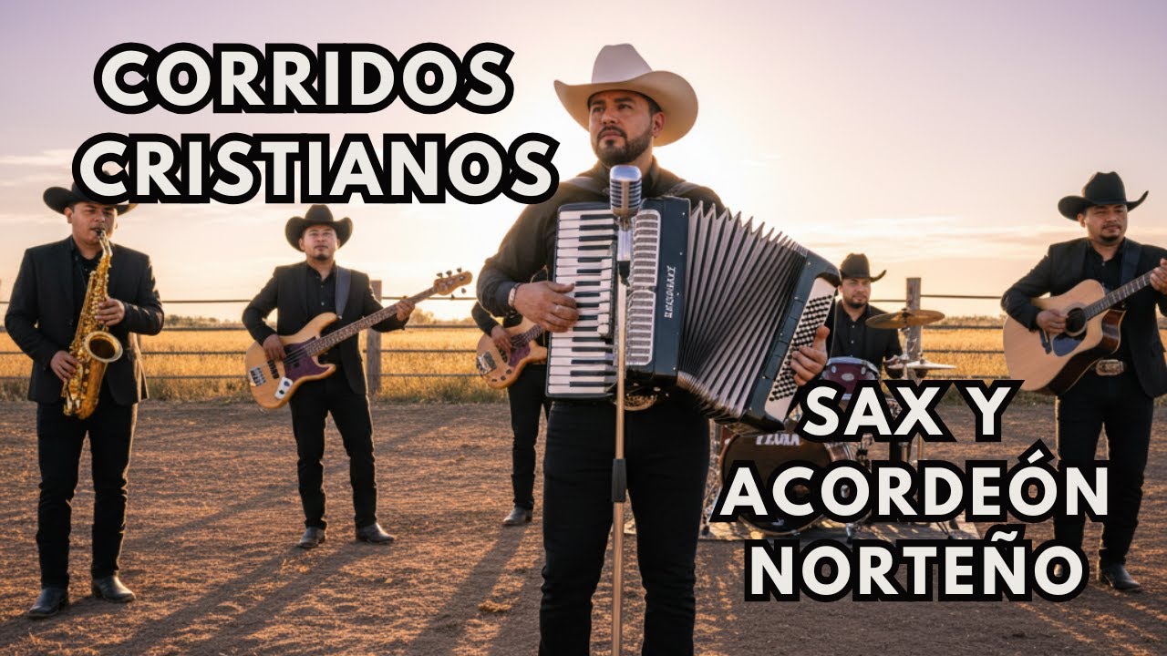 CORRIDOS CRISTIANOS NORTEÑOS CON ACORDEÓN Y SAXOFÓN ESTILO TEJANO V8 - YouTube