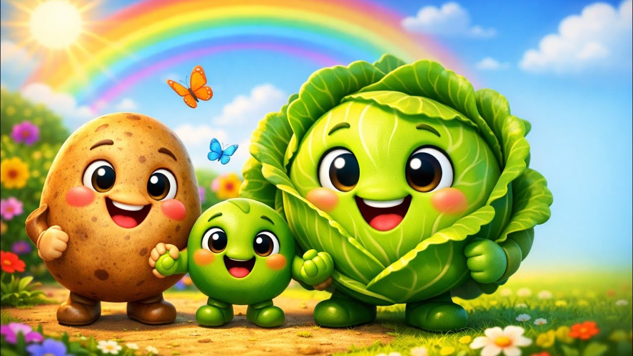 Vegetable Friends Story for Kids | Potato, Peas & Cabbage Adventure ...
