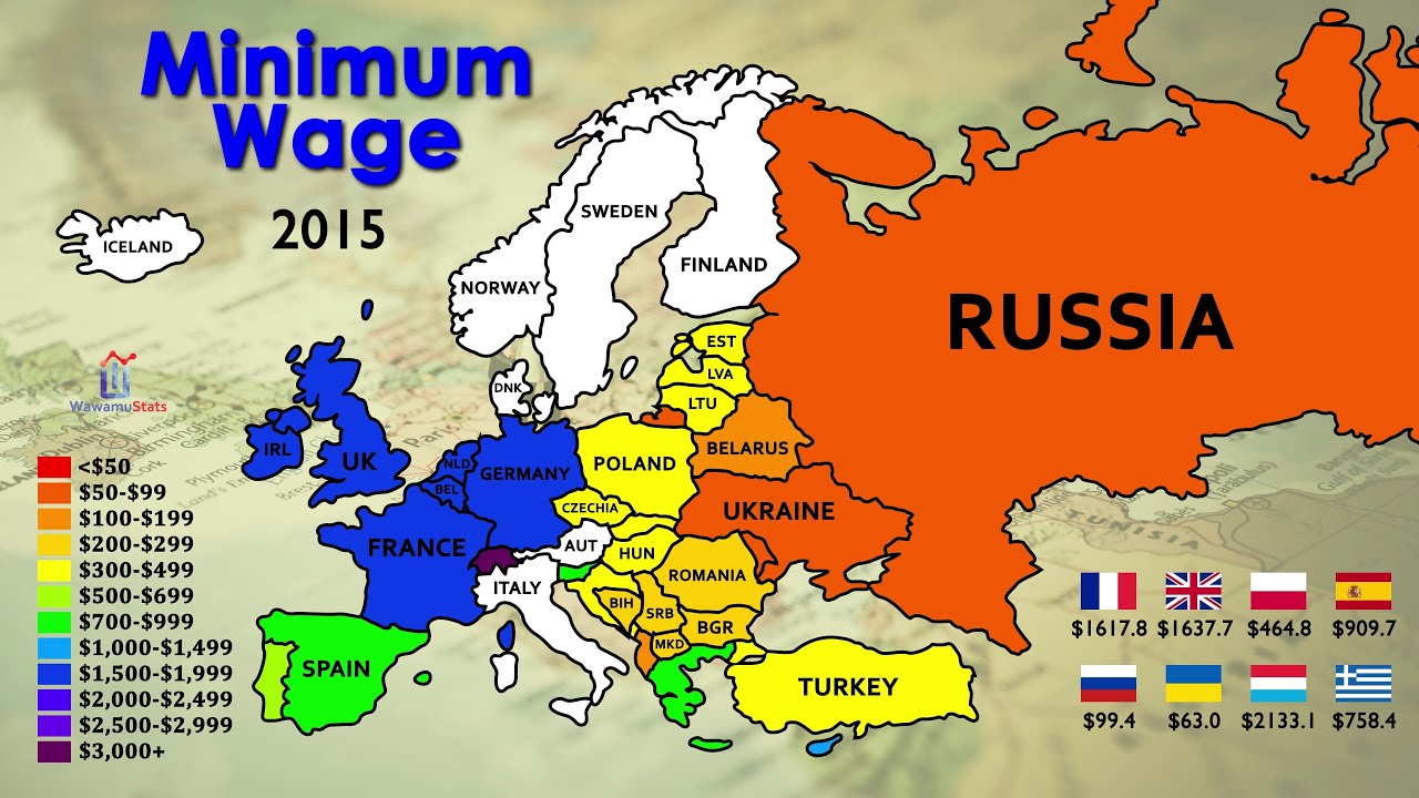 The History of Minimum Wage in Europe Monthly (1999-2022) - YouTube