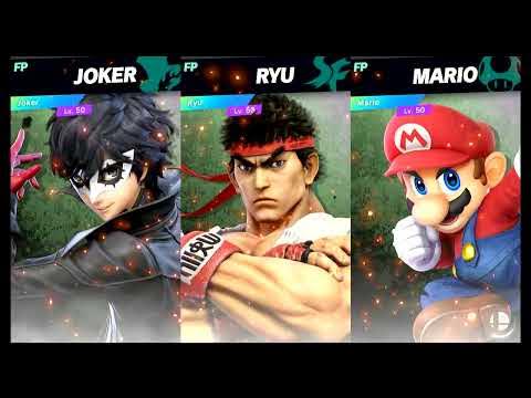 Super Smash Bros Ultimate Amiibo Fights – 11pm Finals Joker vs Ryu vs Mario - YouTube