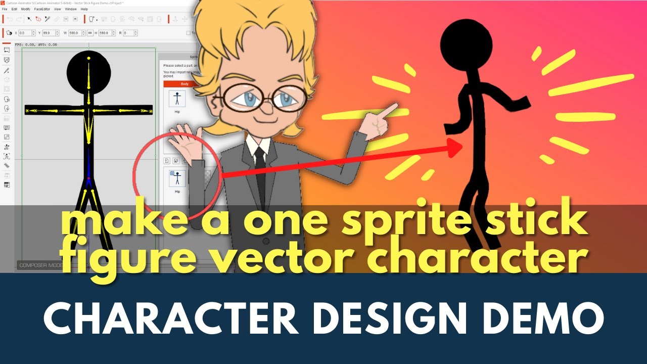 Make a Stick figure Vector Character in Reallusion's Cartoon Animator 5 ...