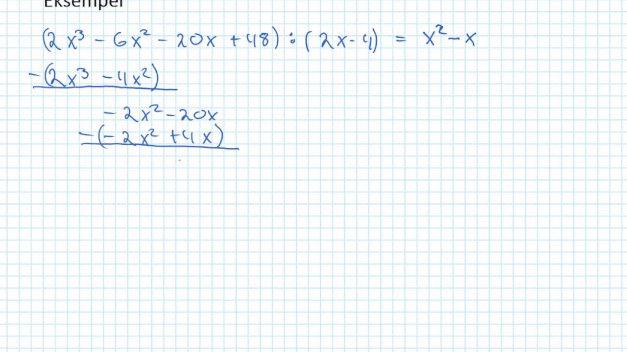 1 4 Polynomdivisjon eksempel - YouTube