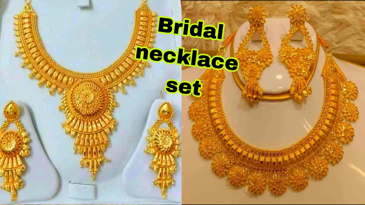 Gold Bridal Necklace Set Saudi Arabia/latest bridal wedding gold Set ...