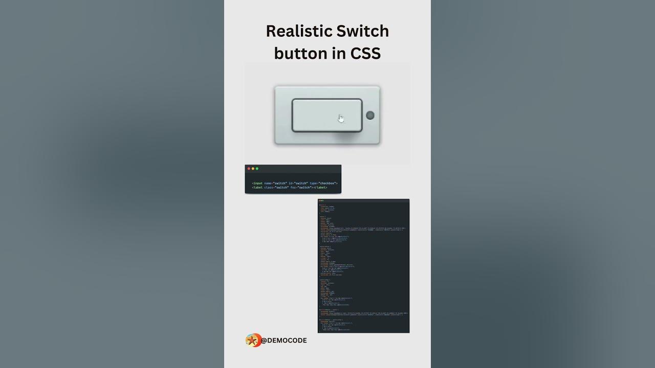 Realistic Switch Button In Css Animation Css Threejs Coding Developer Cssanimation