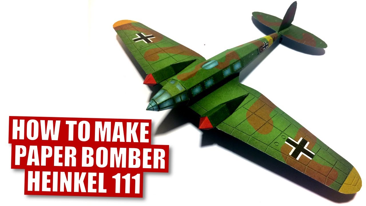 How to make paper plane Heinkel 111 papercraft? Paper airplane model ...