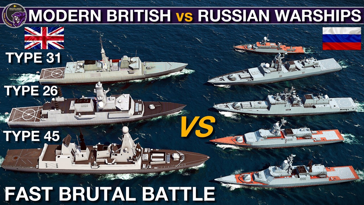2027 British Navy Warships vs Russian Navy Warships | Sea Power - YouTube