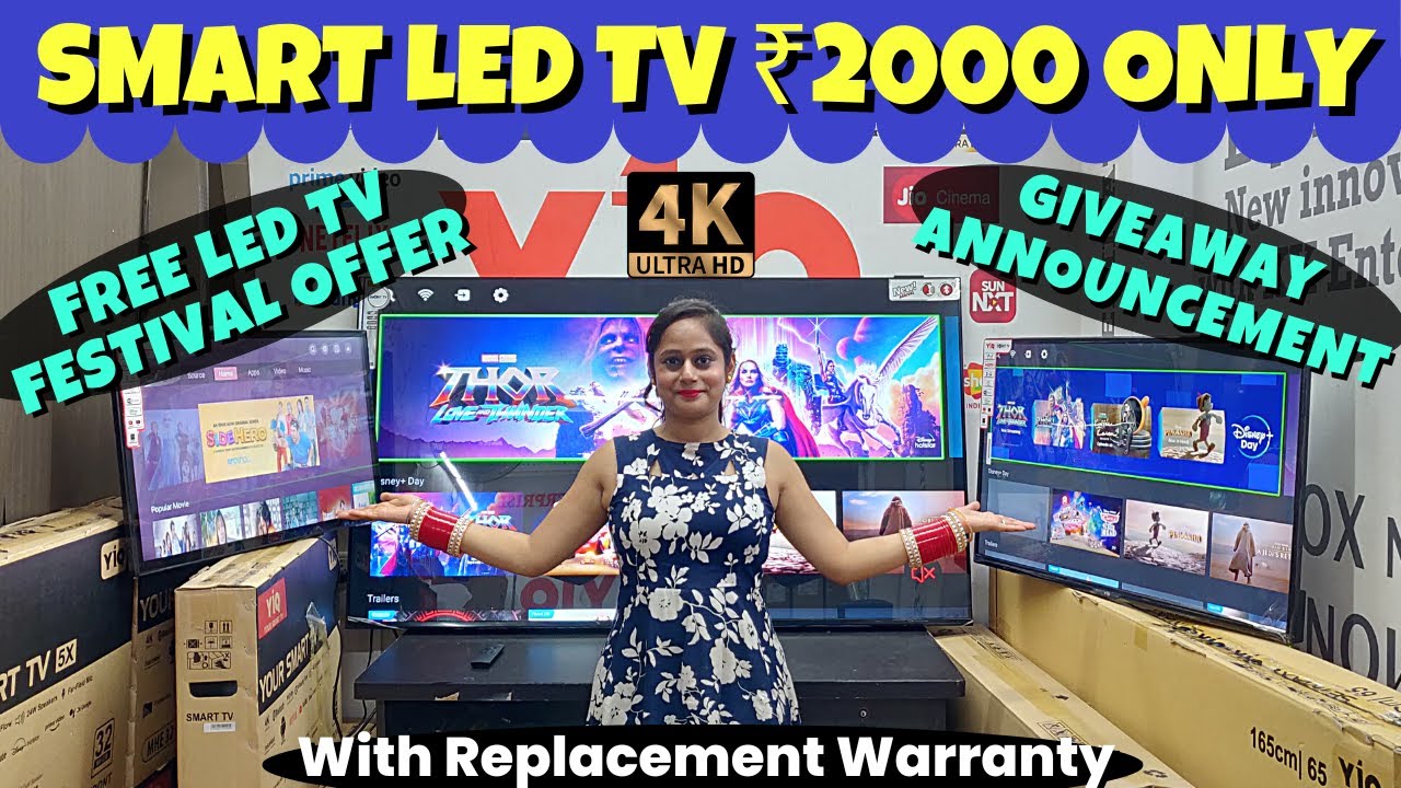 Cheapest Smart 4k Led tv Market in Delhi ₹2000 | Giveaway Announcement ...
