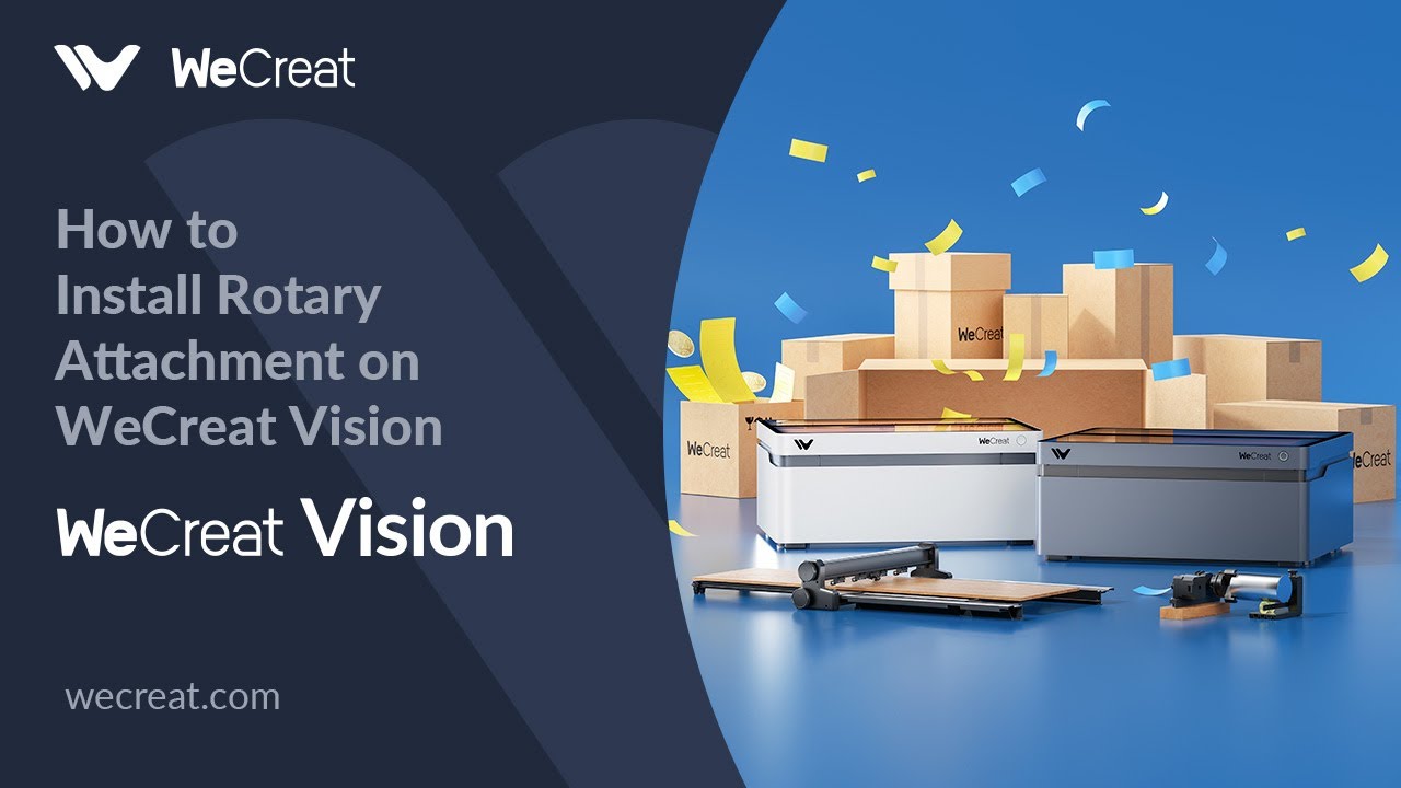 How to Install Rotary Attachment on WeCreat Vision - YouTube