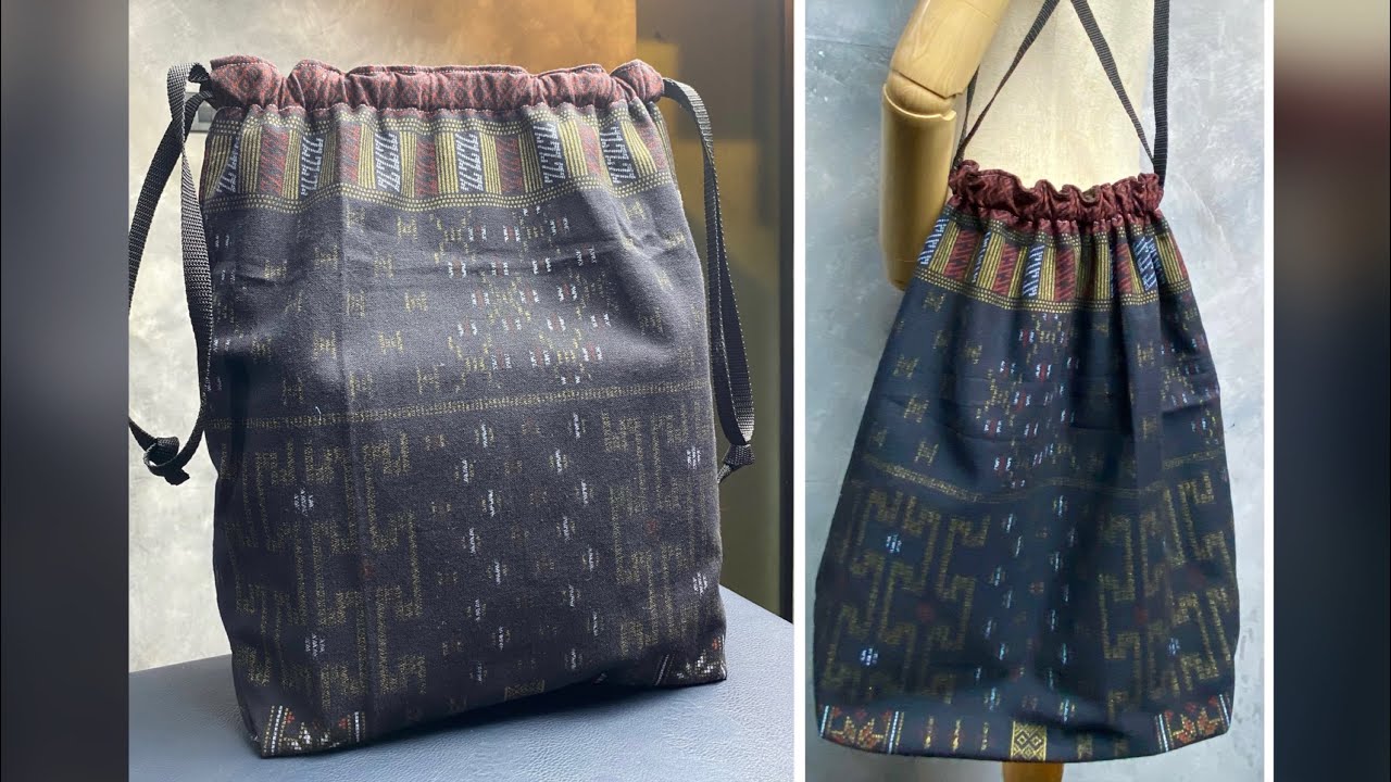 How to sew drawstring bag | 巾着ポーチ | 졸라매는 끈 주머니 | bolsa con cordón ...