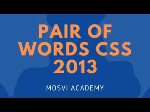 Pair of words CSS 2013, for CSS|PMS|Fpsc| ppsc|nts|kpsc|headmaster and other exams - YouTube
