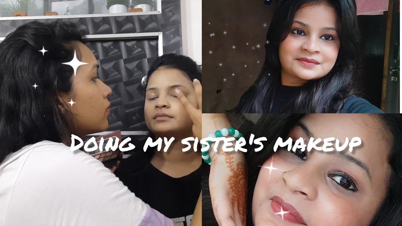 Doing my sister's makeup//Soft Glam look // Mani Vlogs - YouTube