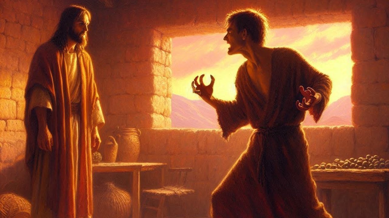 Judas Possessed Pt 3: Satan speaks through Judas & Jesus Exorcises him ...
