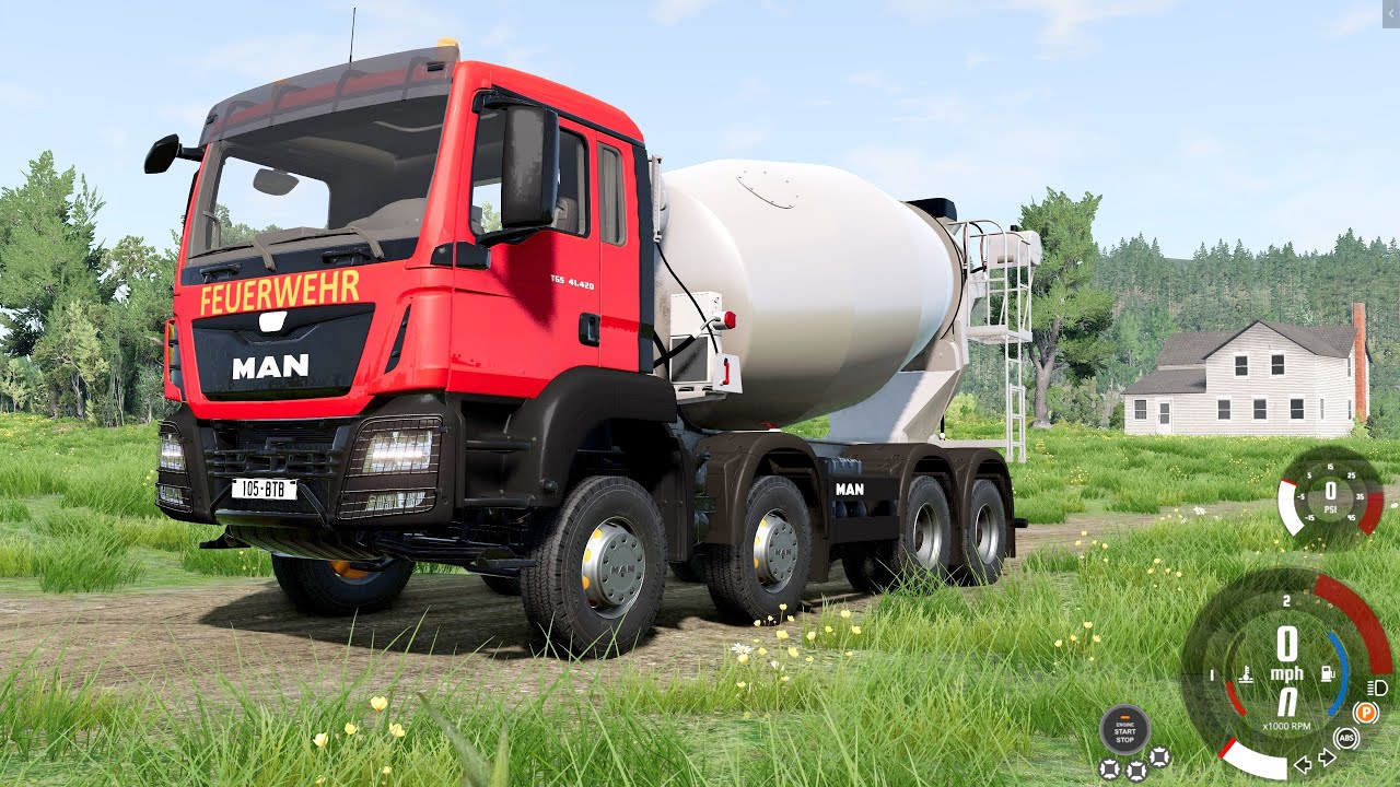 BeamNG Drive - Updated MAN TGS Concrete Truck on the East Coast - YouTube