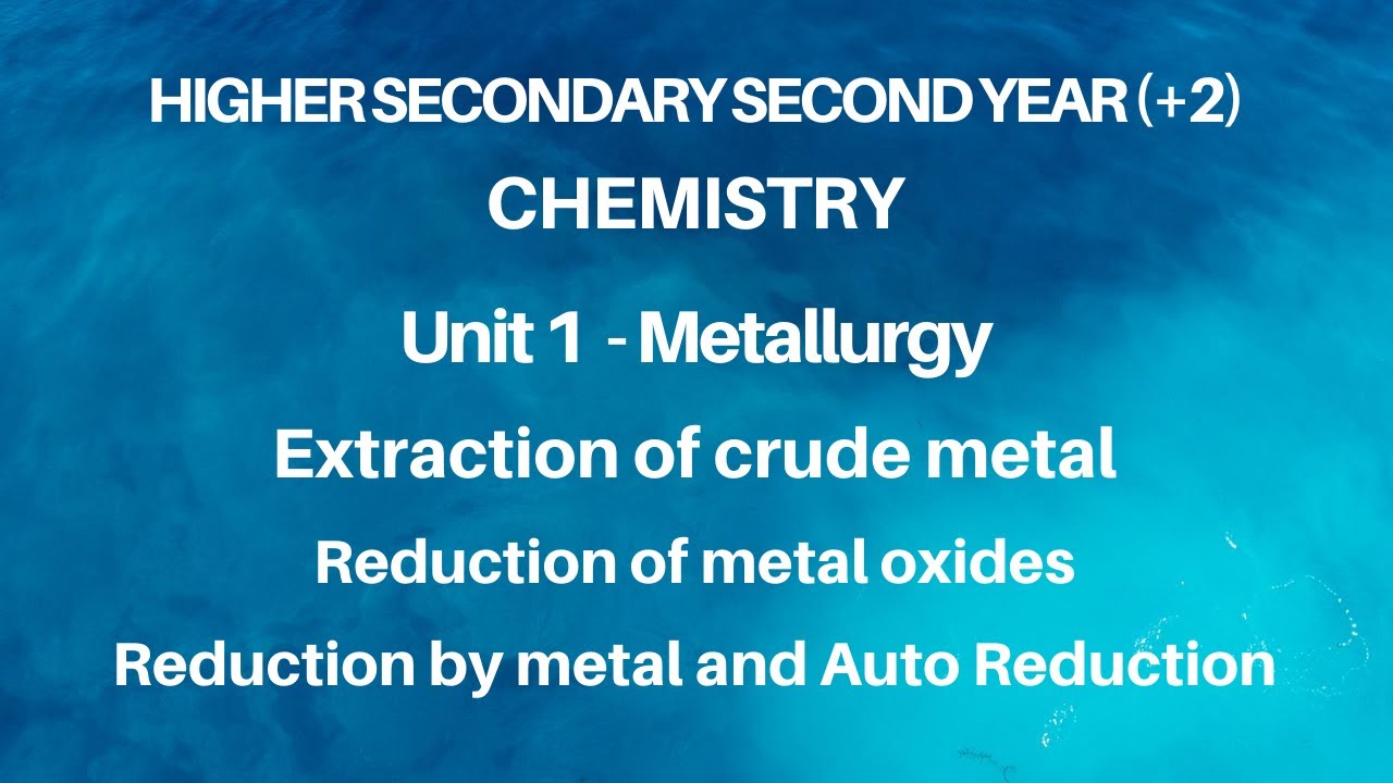 +2 Chemistry |Unit 1 - Metallurgy | Reduction of metal oxides ...