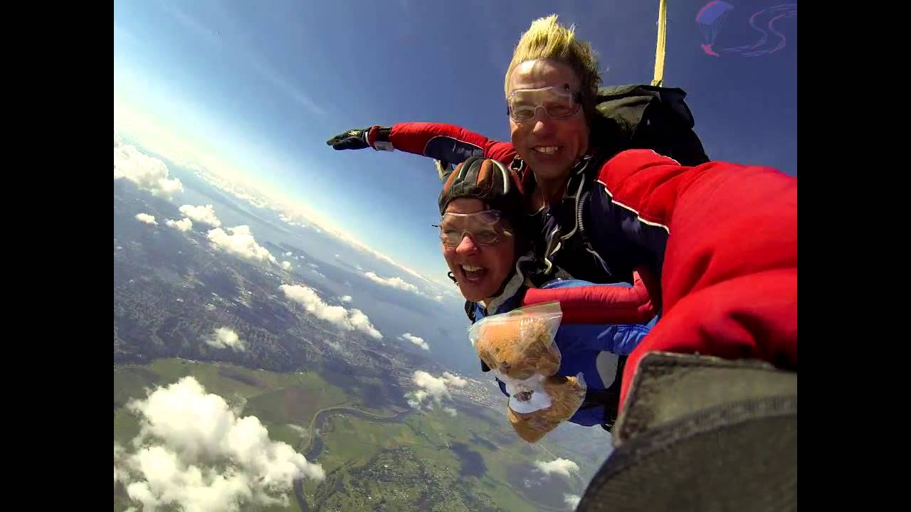Kim Brindle's Tandem skydive! - YouTube